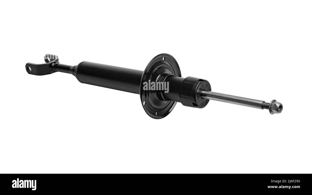 Car shock absorber isolated on white background Stock Photo - Alamy