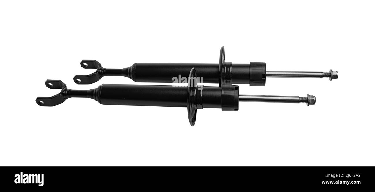 Car shock absorber isolated on white background Stock Photo - Alamy