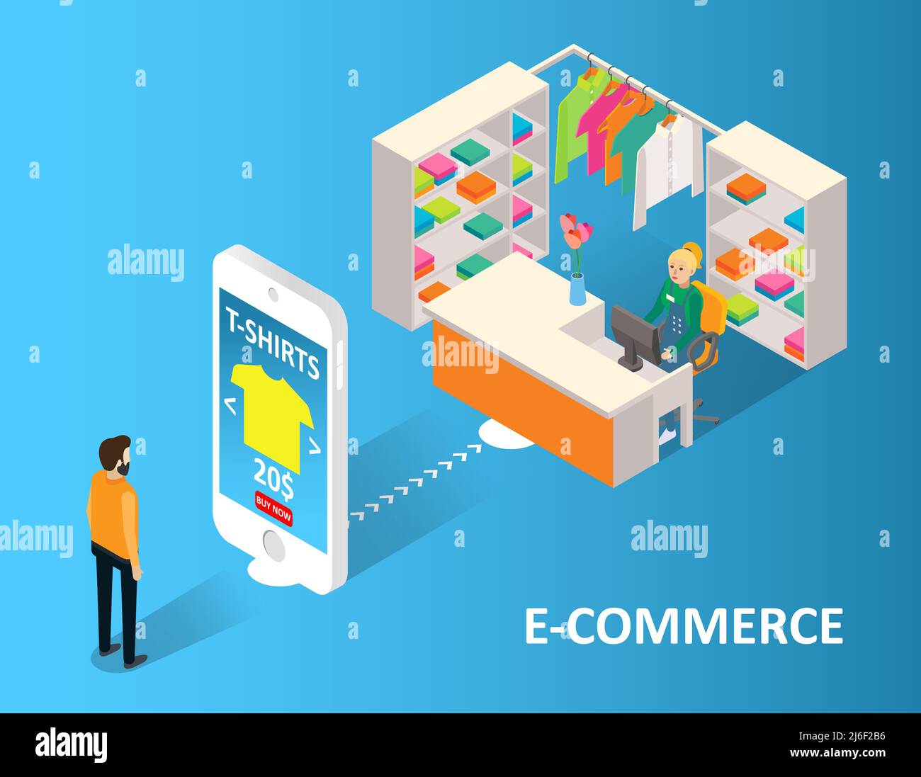 E-commerce concept vector isometric illustration Stock Vector Image ...