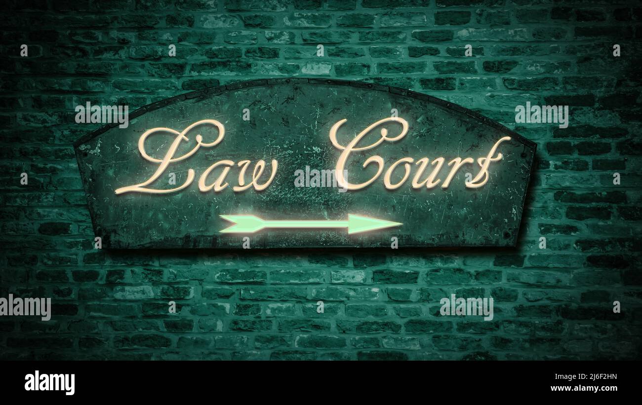 Street Sign the Direction Way to Law Court Stock Photo - Alamy