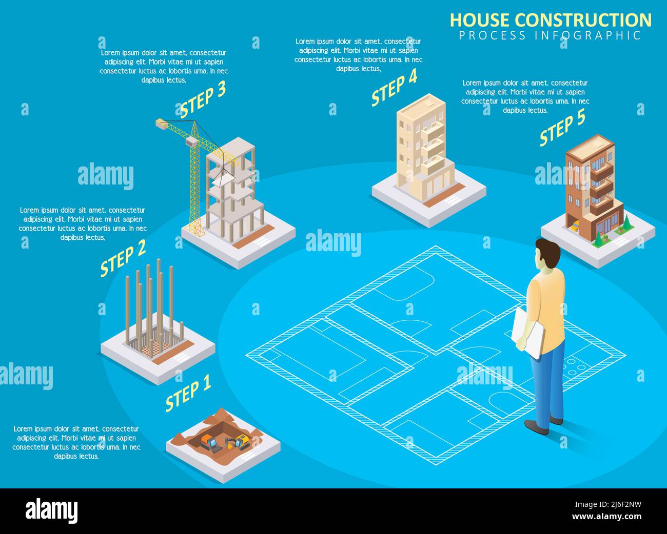 House construction vector isometric infographics Stock Vector Image ...
