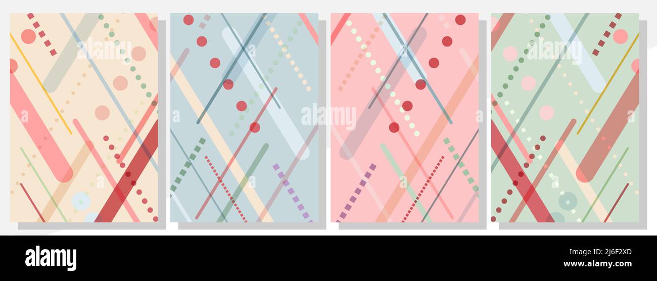 set of abstract color patterns with different geometric shapes ...