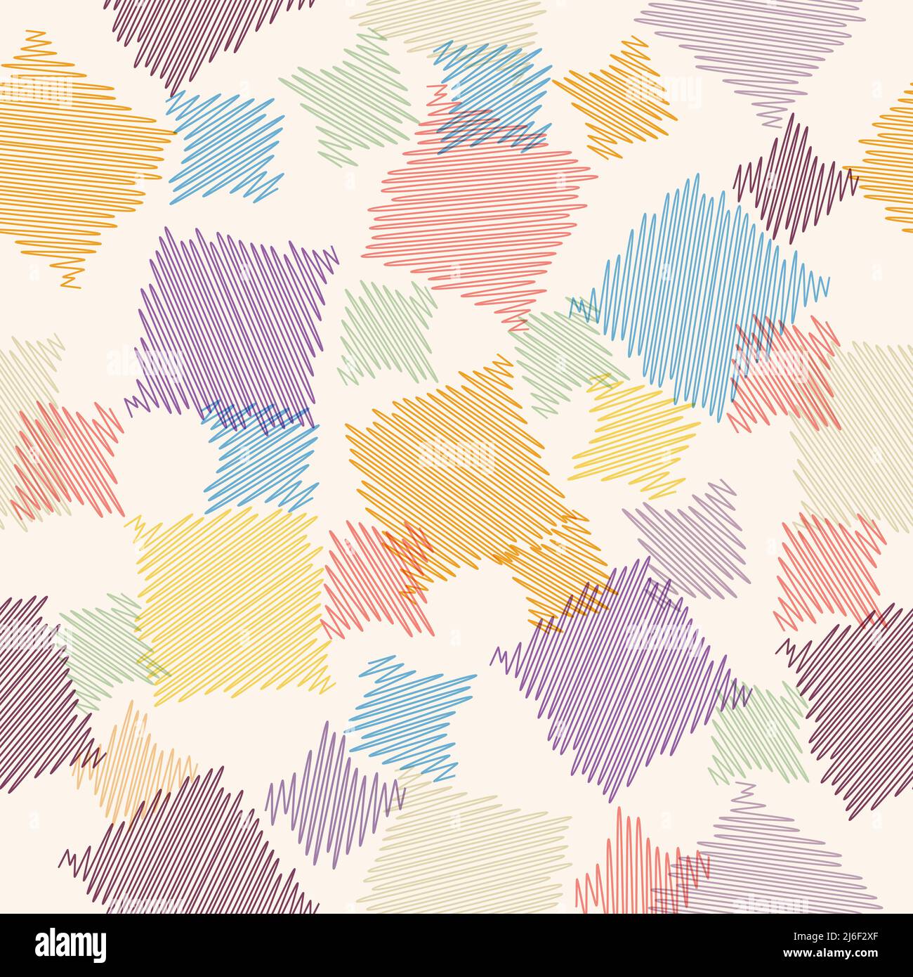 Seamless color pattern of multicolored doodles. Illustration for ...