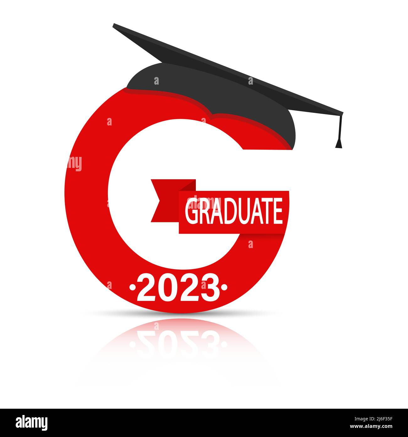 Stylized letter G with the inscription Graduate 2023 and the graduate ...