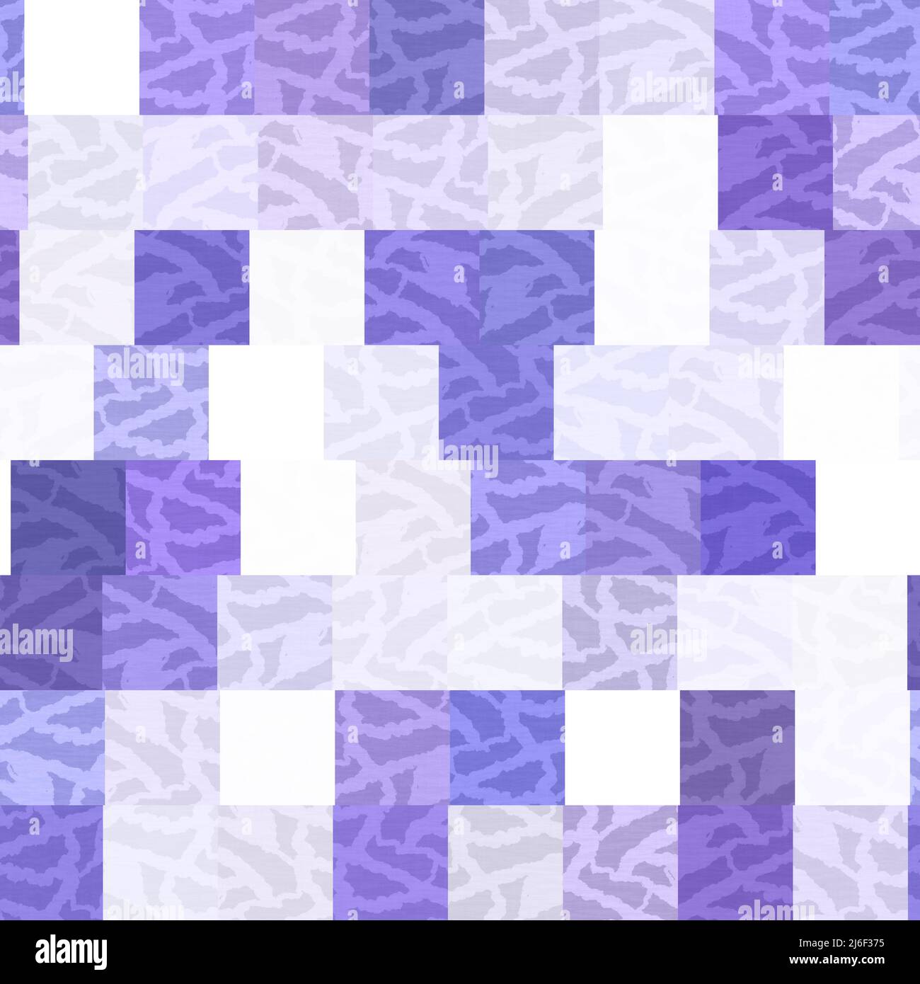 Random patchwork purple mosaic pixel grid seamless pattern. Modern ...