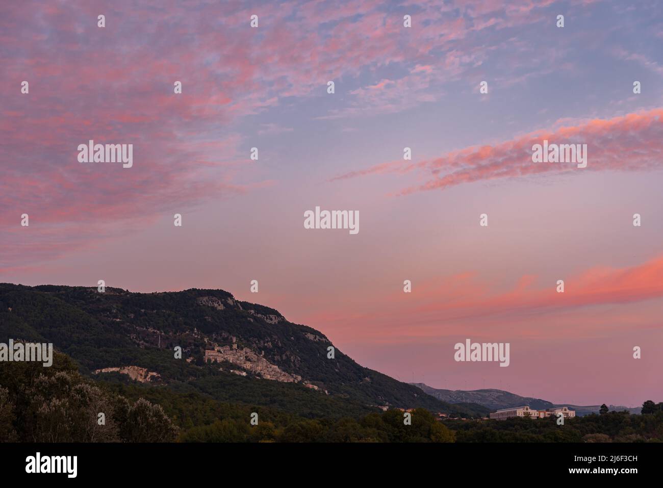 Panorama of Pesche, village in the province of Isernia, in Molise ...