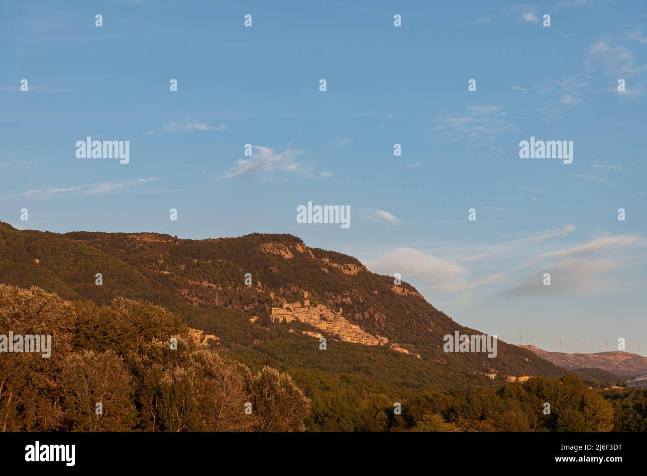 Panorama of Pesche, village in the province of Isernia, in Molise ...