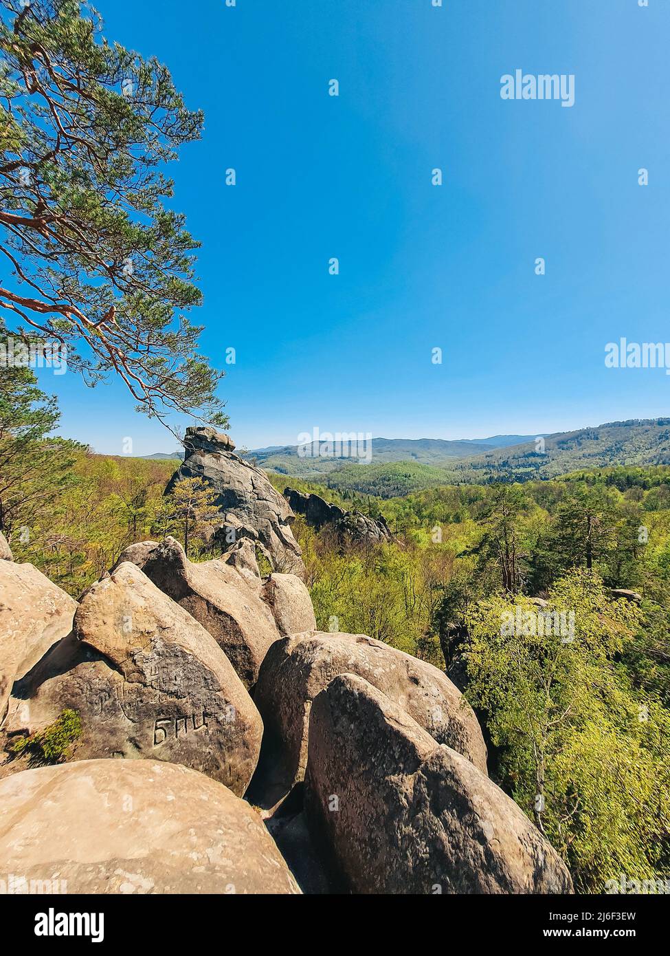 dovbush rocks Ukraine hiking landmark summer sunny day Stock Photo - Alamy