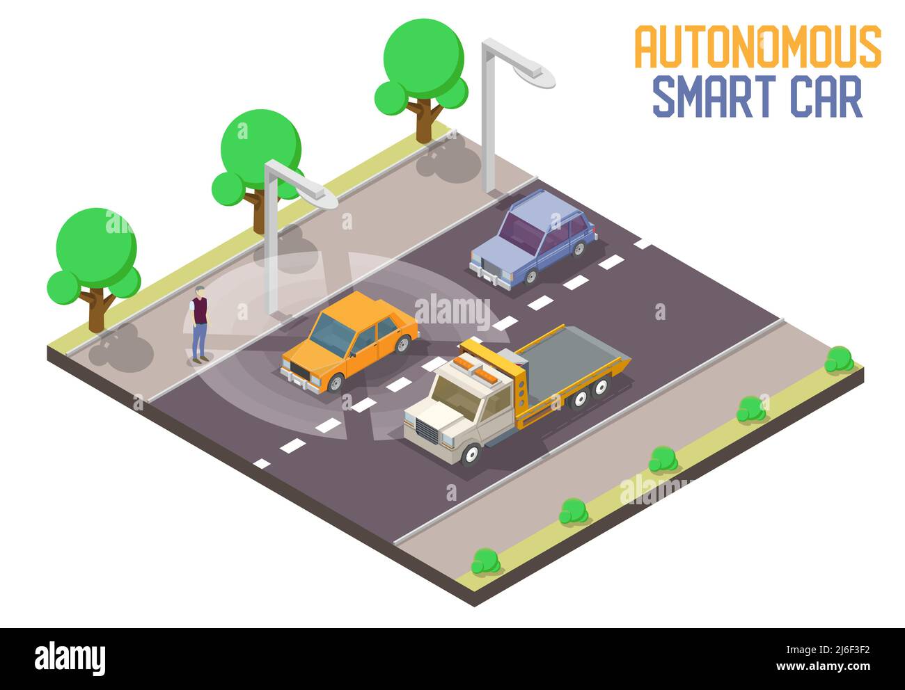 Autonomous smart car vector isometric illustration Stock Vector Image ...