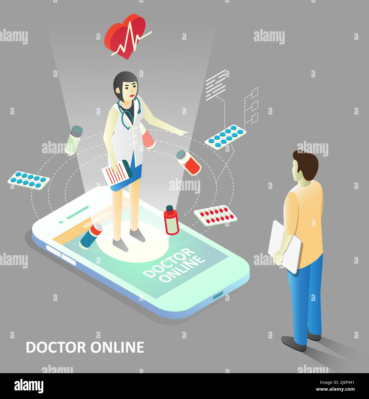 Doctor online vector isometric illustration Stock Vector Image & Art ...