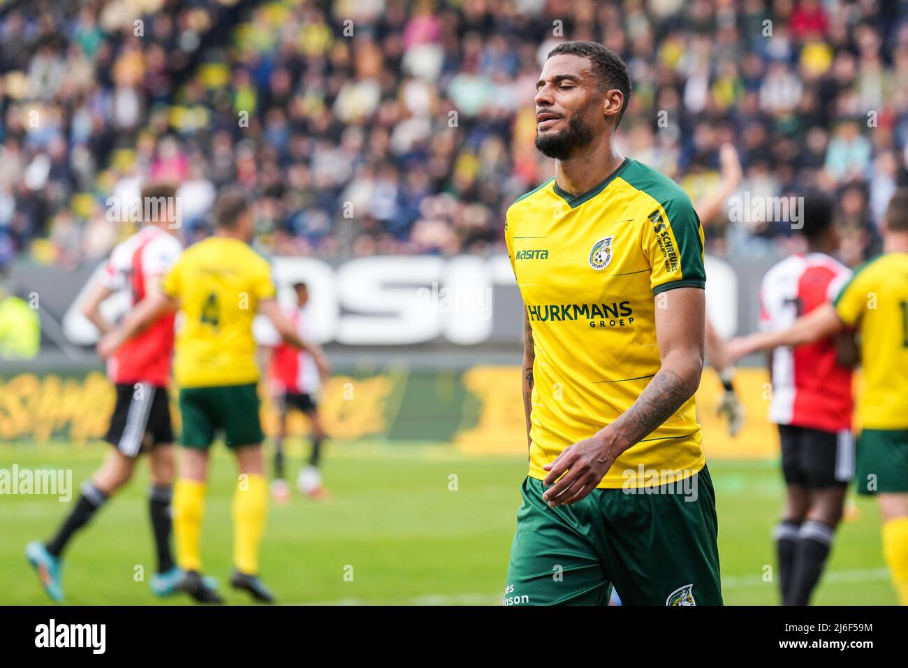 Sittard - Martin Angha of Fortuna Sittard leaves the pitch with in ...