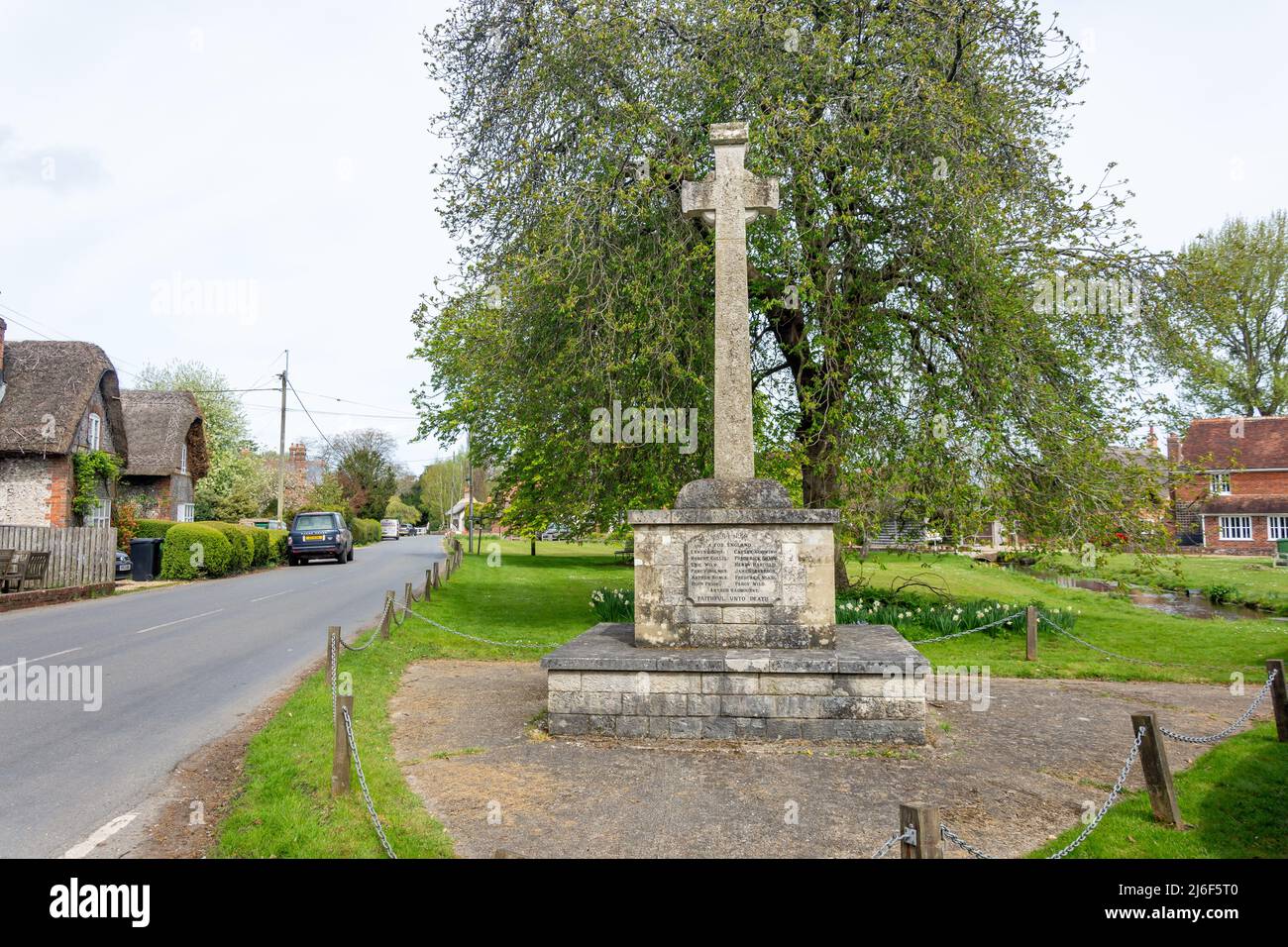War memorial on Village Green, Cheriton, Hampshire, England, United ...