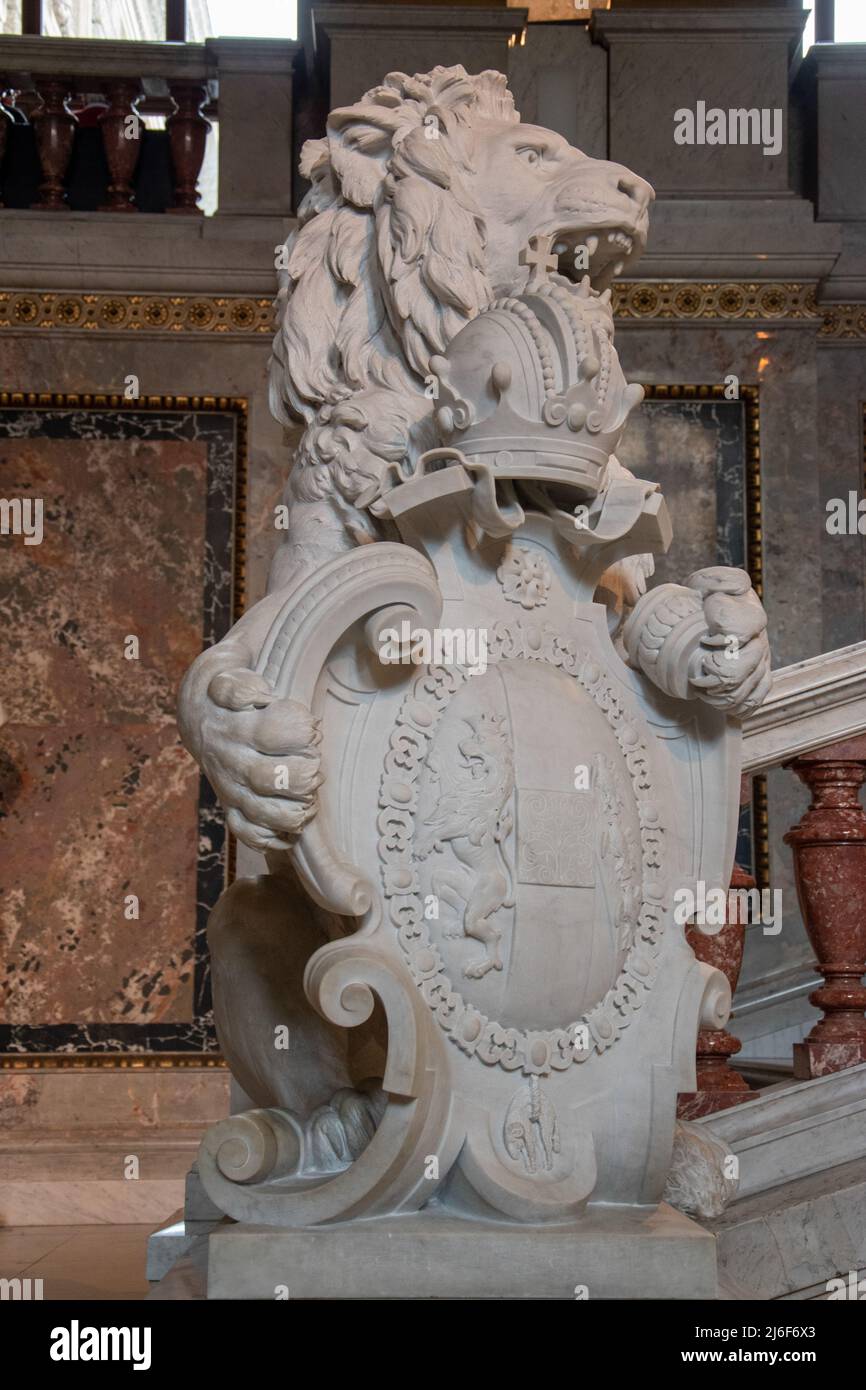 Two Lions guard the first landing of the Grand Staircase of the ...