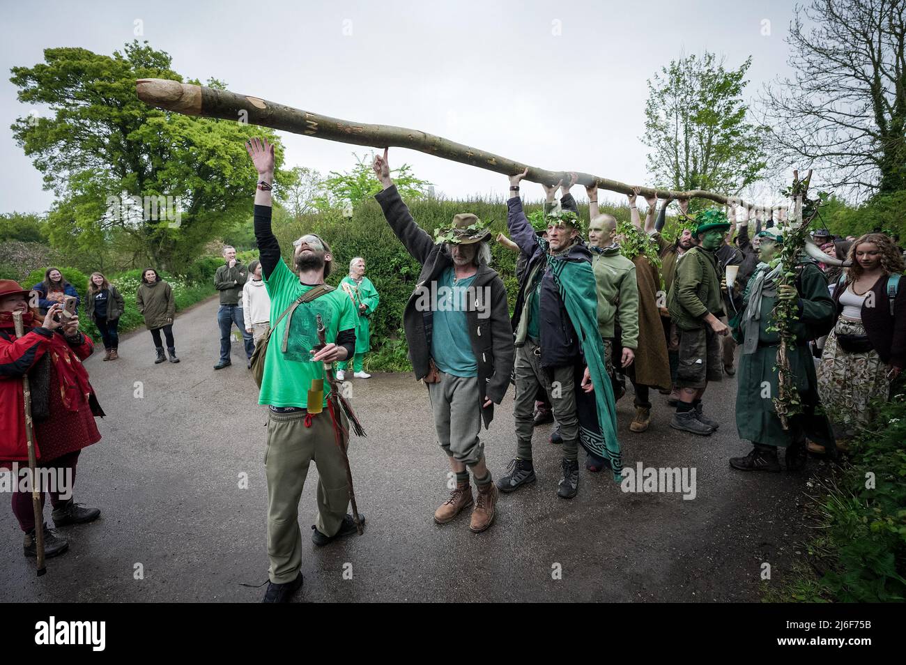 Beltane celebrations on May Day in Glastonbury as part of a pagan ...