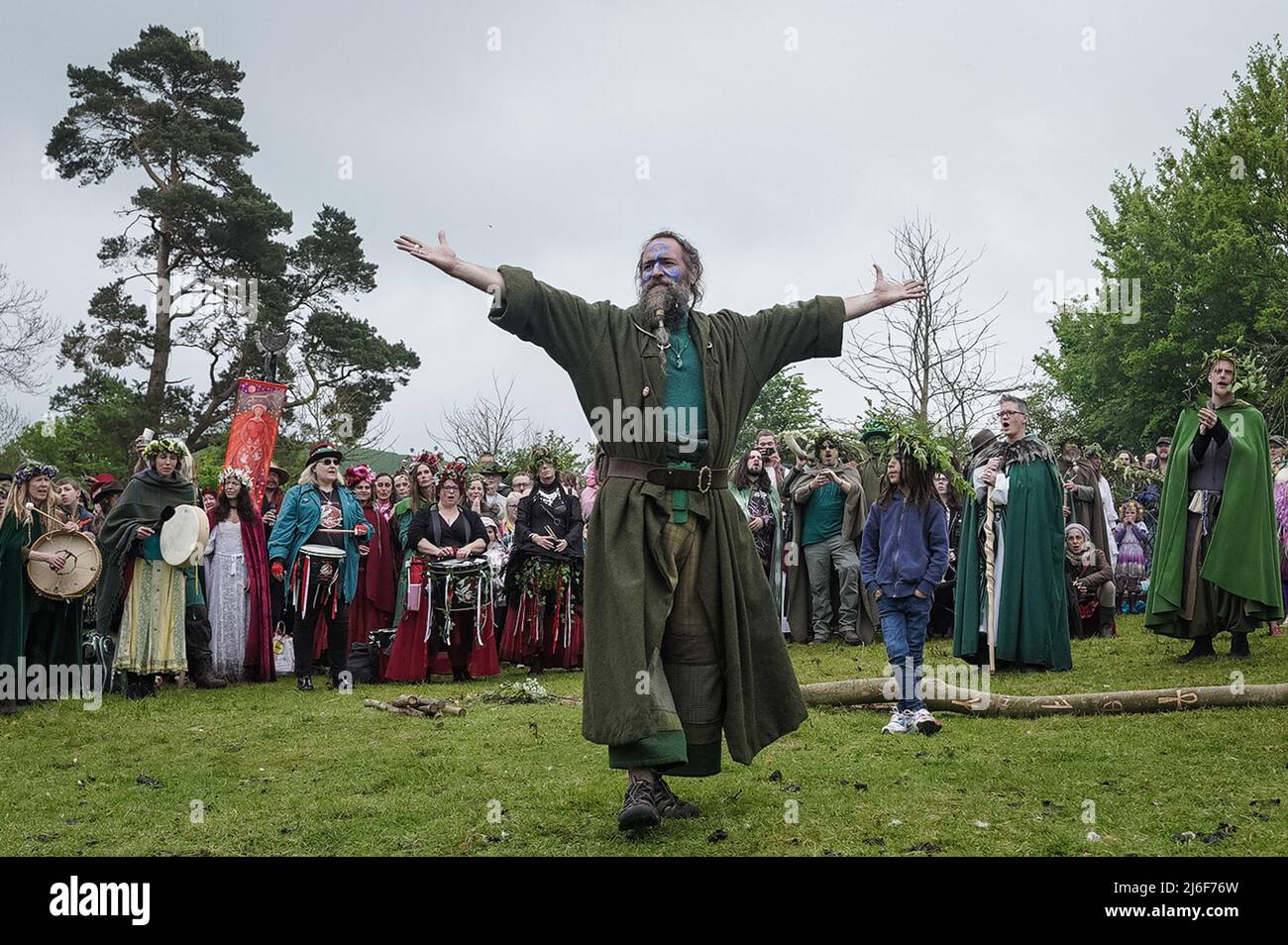 Beltane celebrations on May Day in Glastonbury as part of a pagan ...