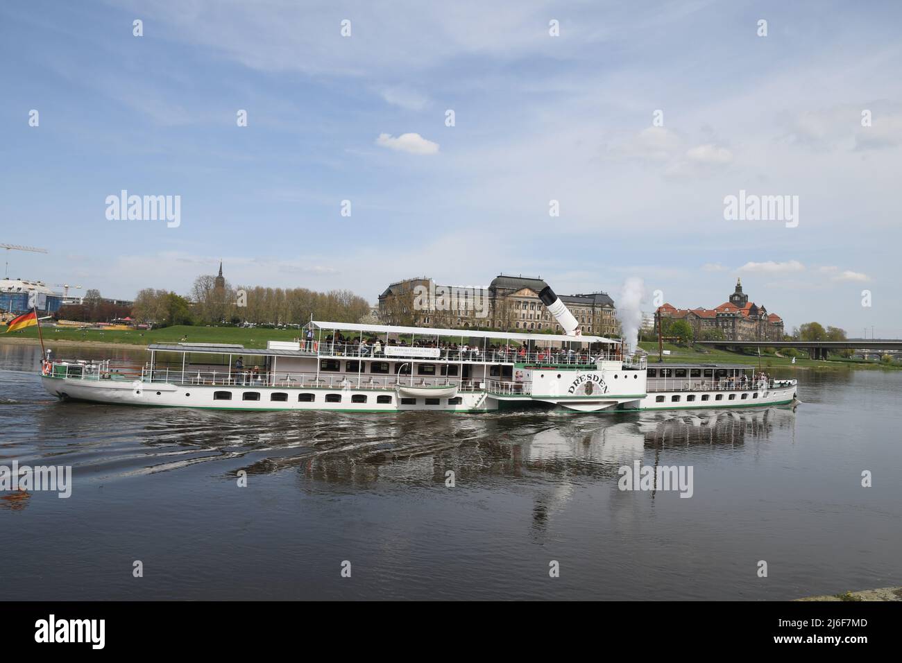 Dresden/Sachsen/Germany/30 April 2022/.Tourists and vacaner boarding on ...