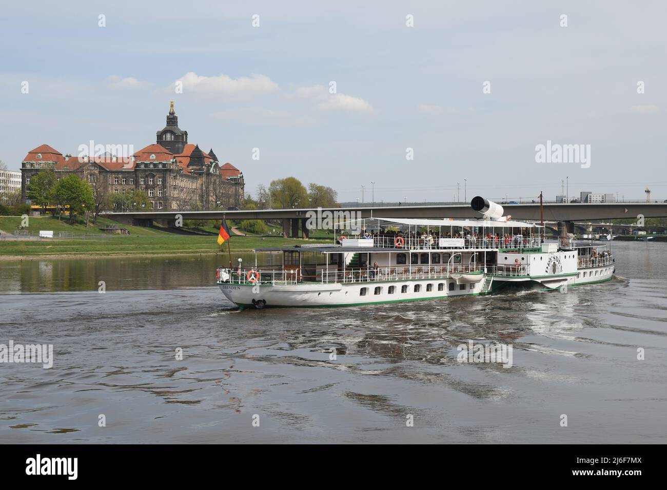 Dresden/Sachsen/Germany/30 April 2022/.Tourists and vacaner boarding on ...