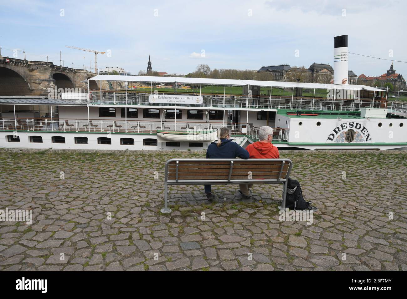 Dresden/Sachsen/Germany/30 April 2022/.Tourists and vacaner boarding on ...
