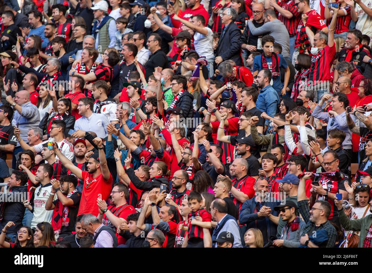 Ac Milan supporters during the Italian championship Serie A football ...