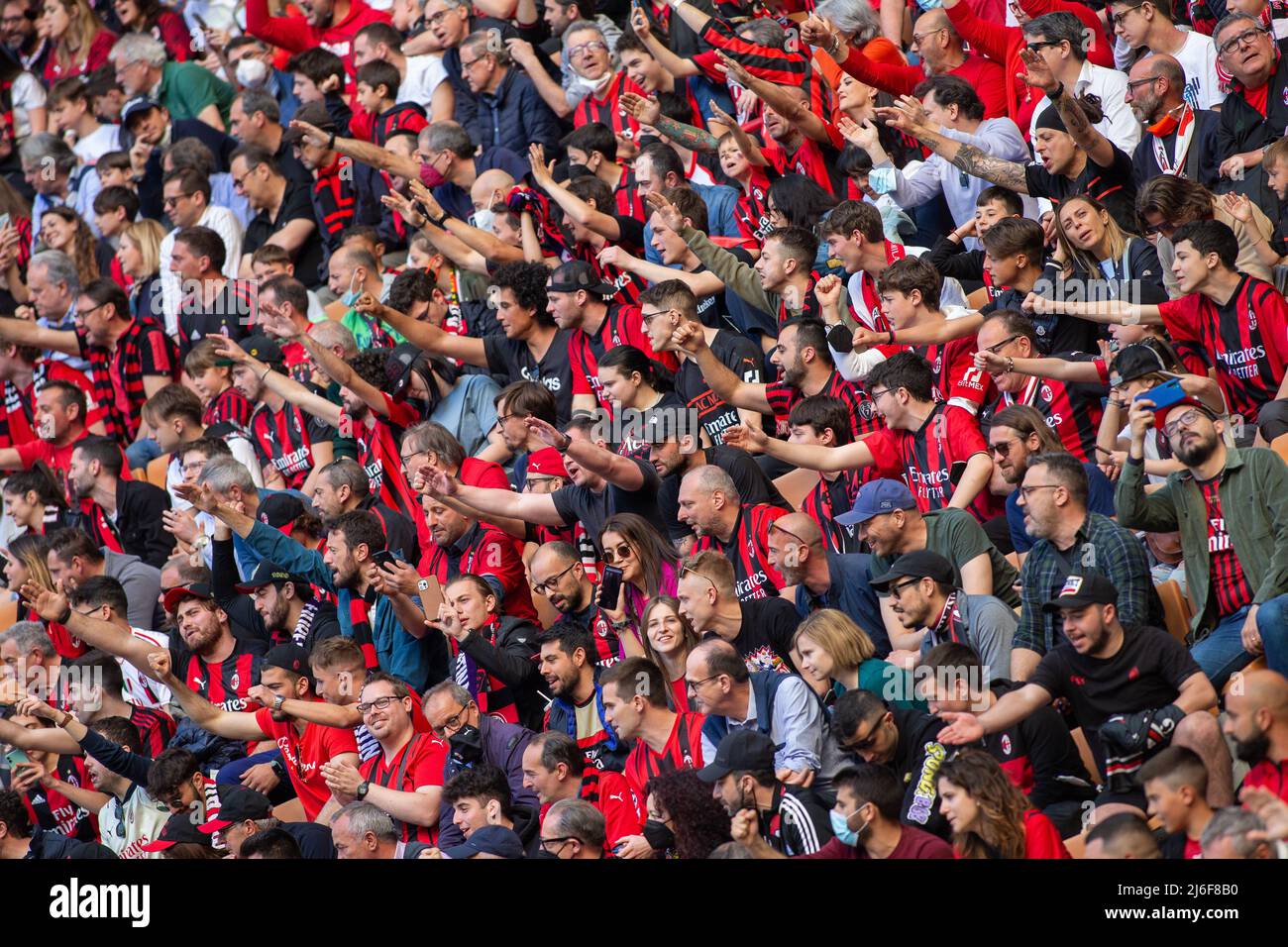Ac Milan supporters during the Italian championship Serie A football ...