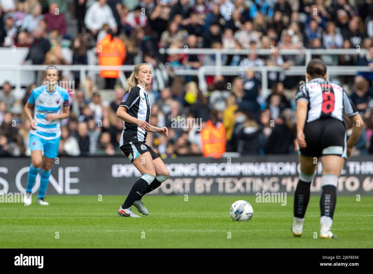 Newcastle midfielder Georgia Gibson kicks off during the Womens ...