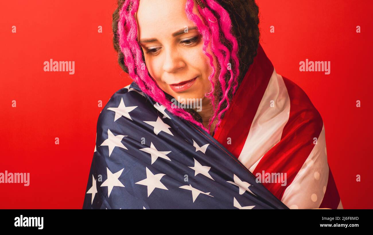Wrapped red flag hi-res stock photography and images - Alamy