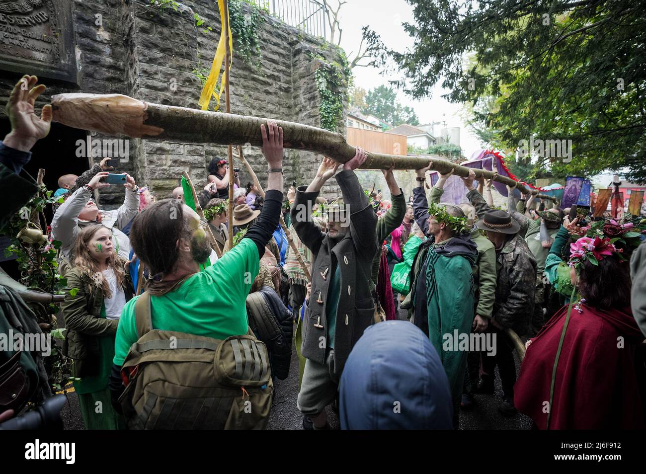 Beltane celebrations on May Day in Glastonbury as part of a pagan ...
