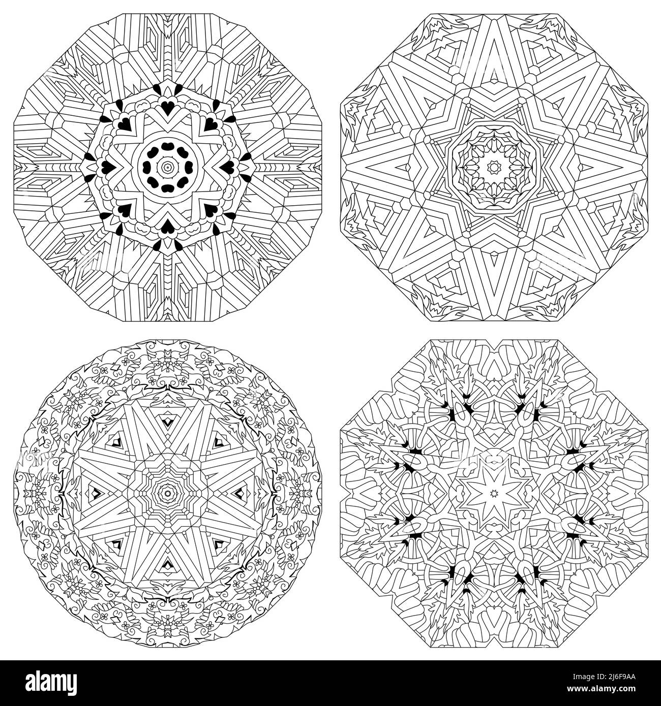 Vector Adult Coloring Book Textures. Hand-painted art design. Adult ...