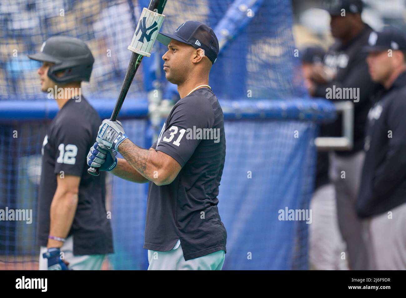 April 30 2022: New York center fielder Aaron Hicks (31) before the game ...