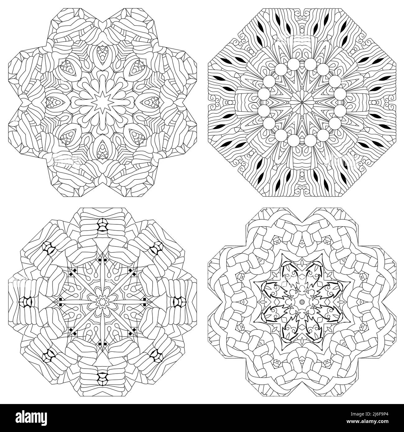 Vector Adult Coloring Book Textures. Hand-painted art design. Adult ...