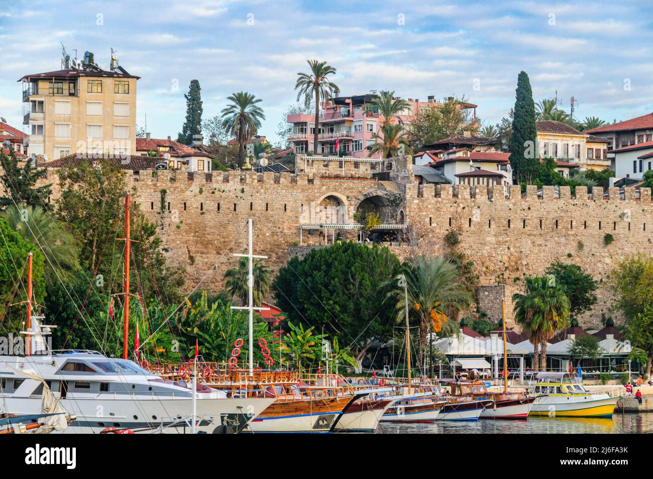 Romantic view of the idyllic harbour in front of the old town of ...