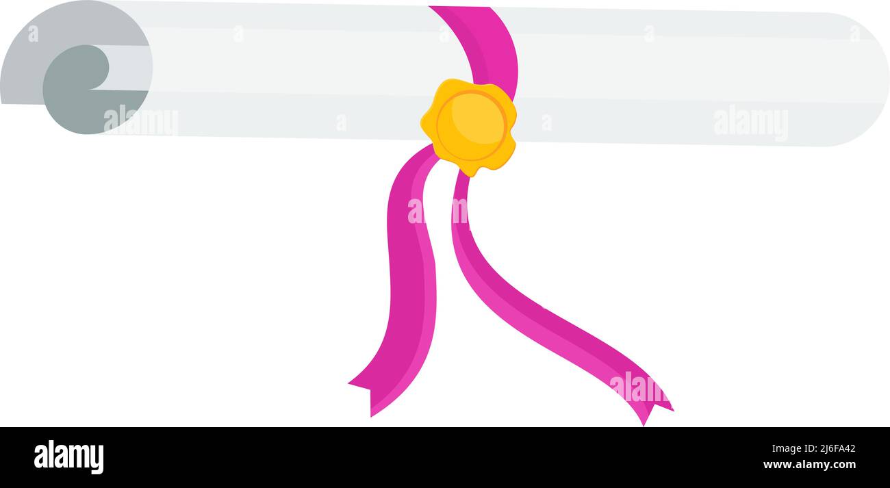Diploma color icon. University graduation document. Certificate Stock ...