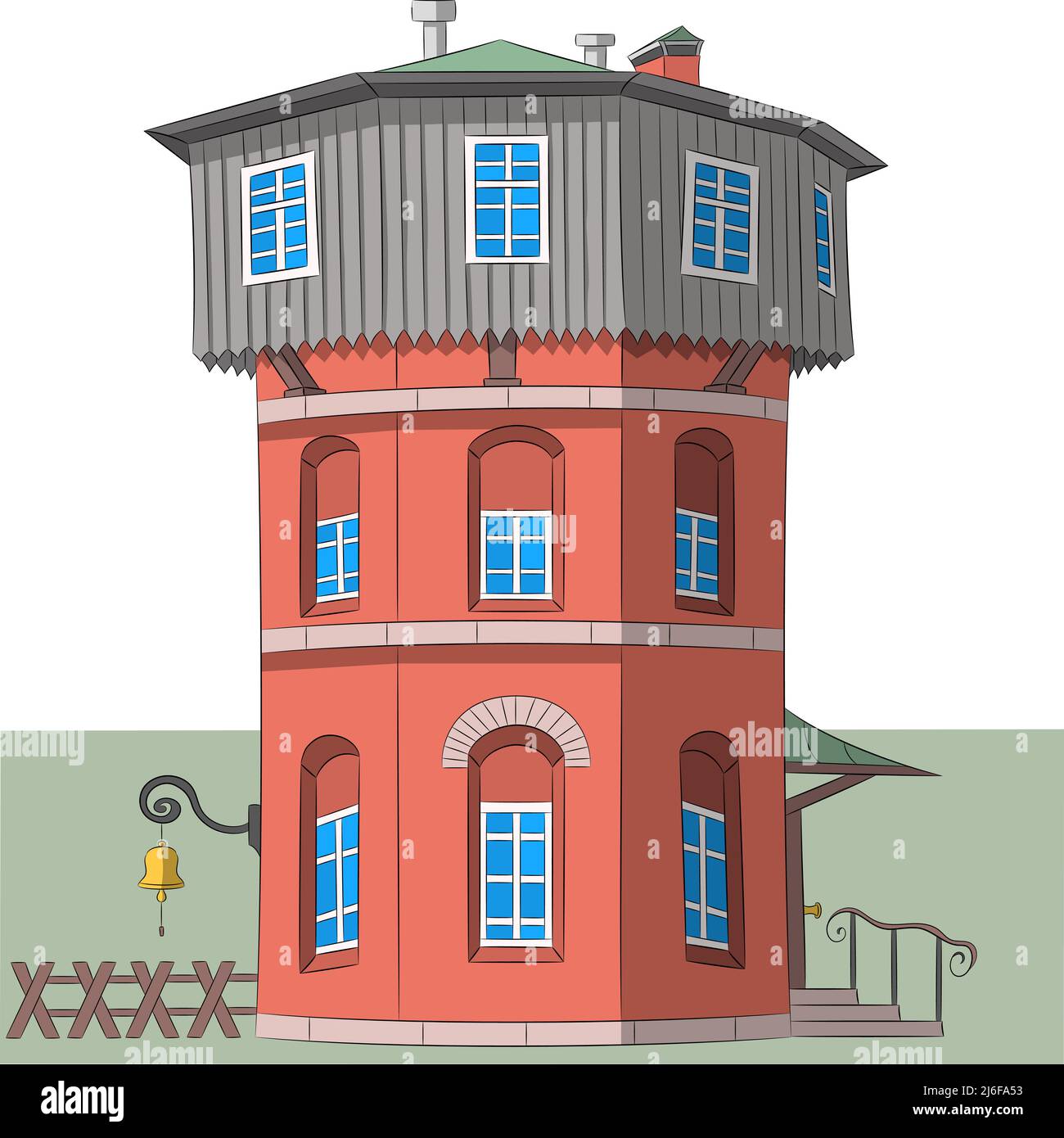 Typical old red brick house in Stock Vector Images - Alamy