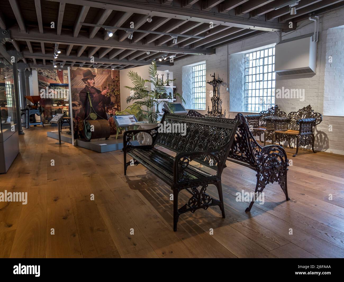 Colourful interior display of iron products manufactured during the ...