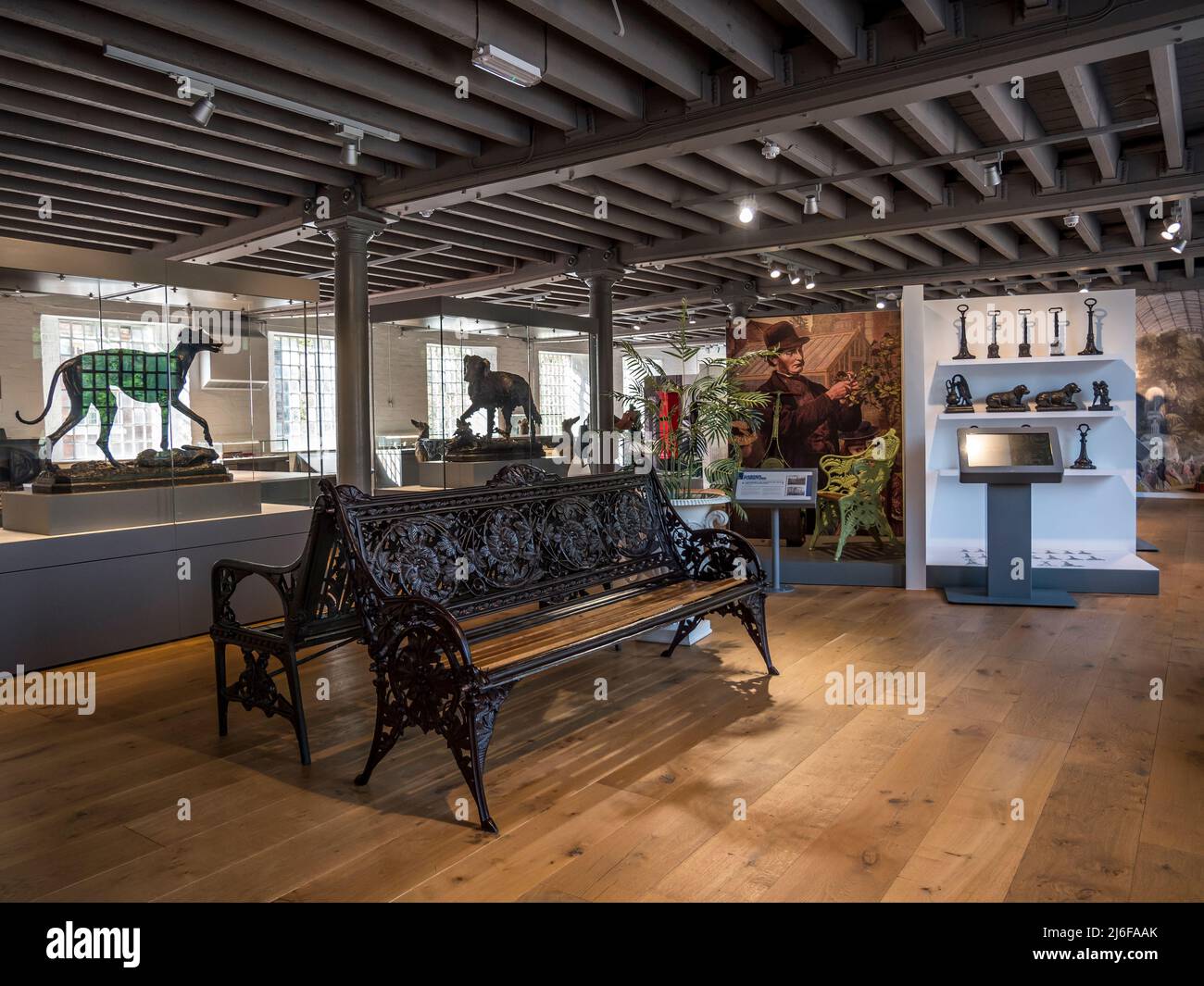 Colourful interior display of iron products manufactured during the ...