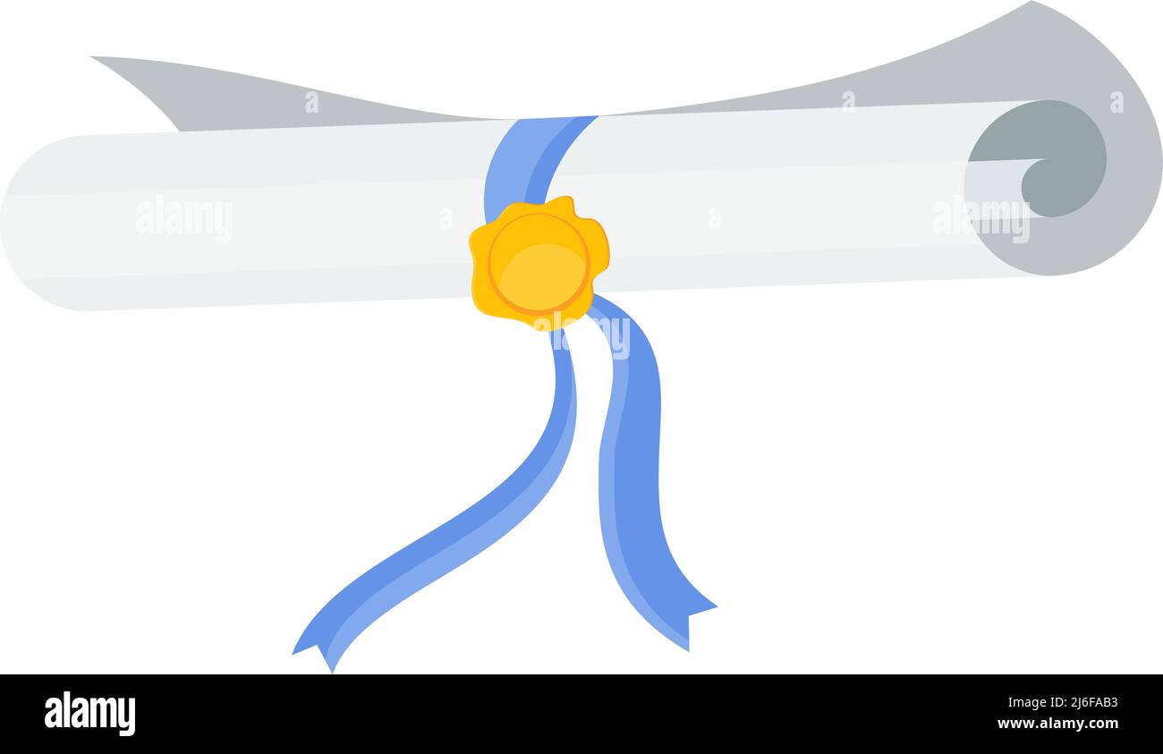 Diploma color icon. University graduation document. Certificate Stock ...