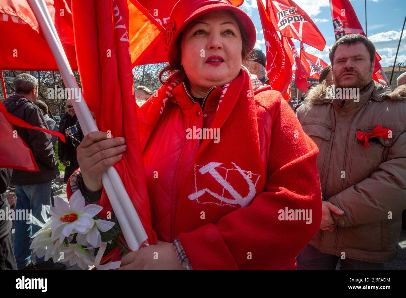 Moscow, Russia. 1st May, 2022. People take part of a rally of the ...