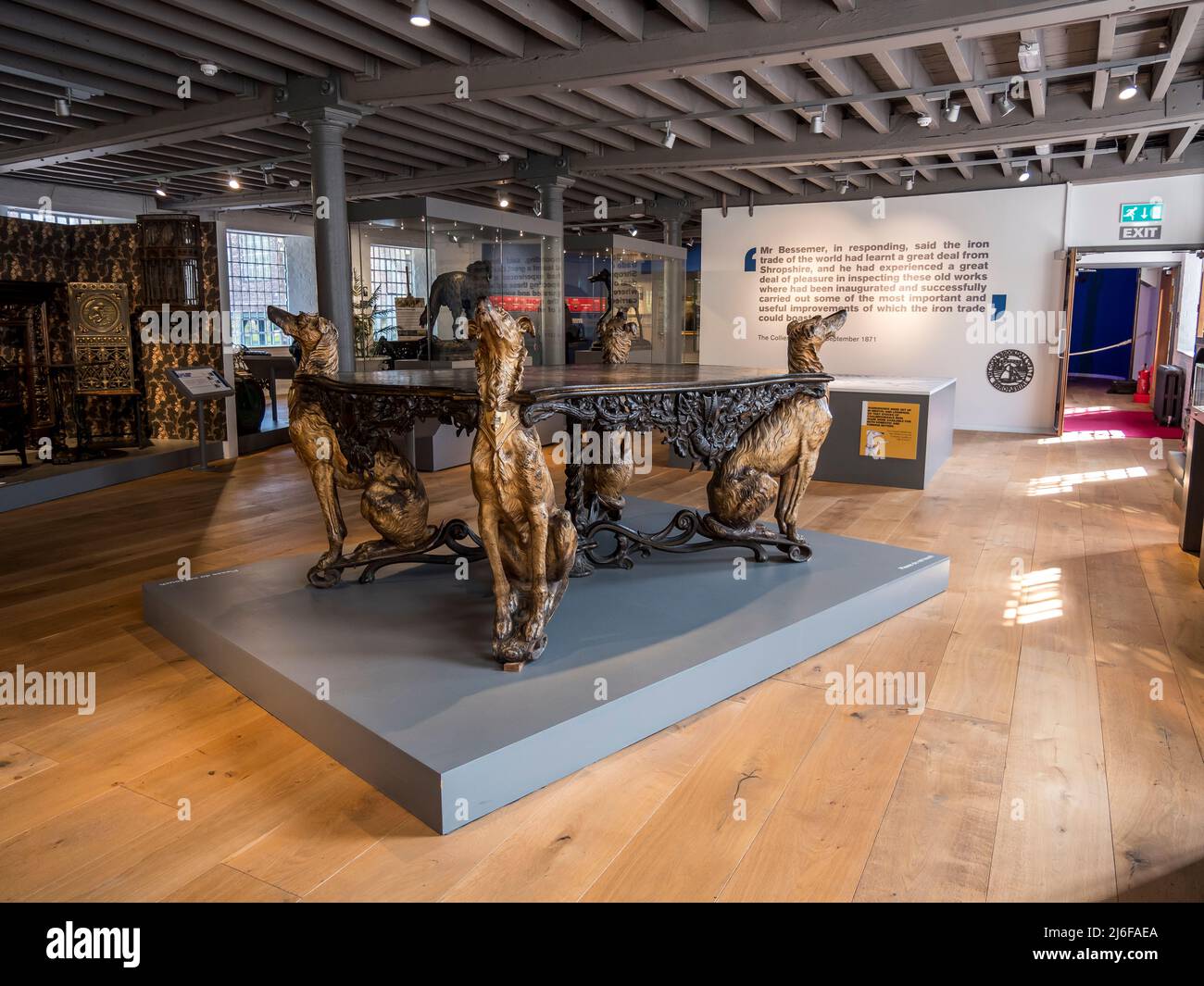 Colourful interior display of iron products manufactured during the ...