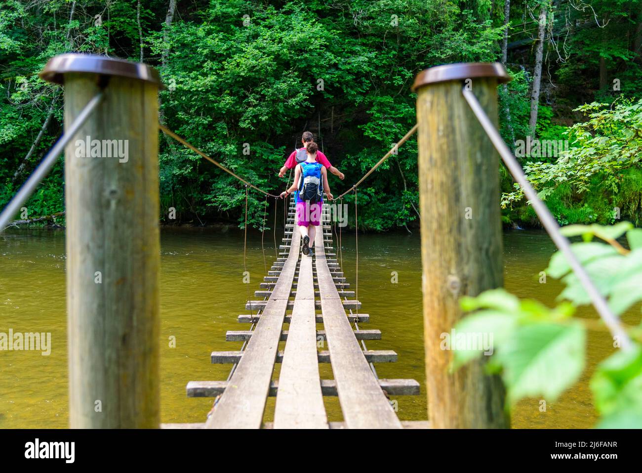 Swinging footbridge hi-res stock photography and images - Alamy