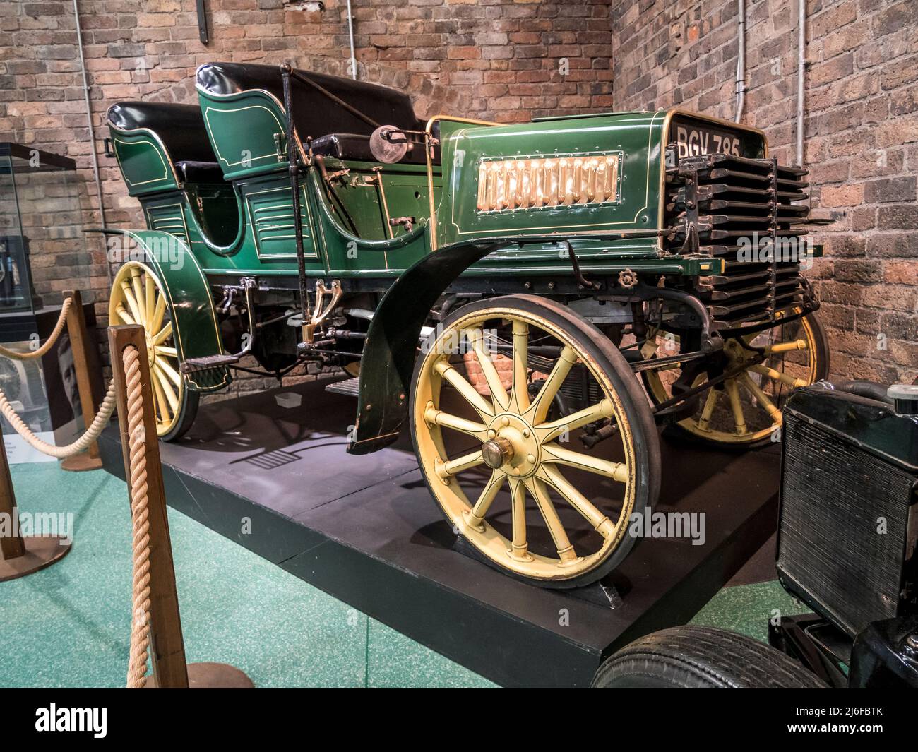 Vintage early 1900's car on display at the museum of Enginuity in ...