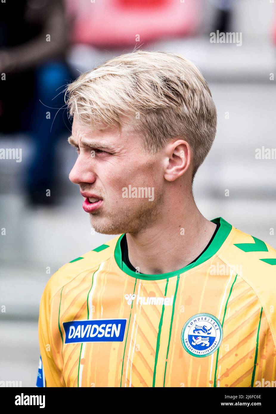 Vejle, Denmark. 01st, May 2022. Goalkeeper Nicolai Flo (28) of ...