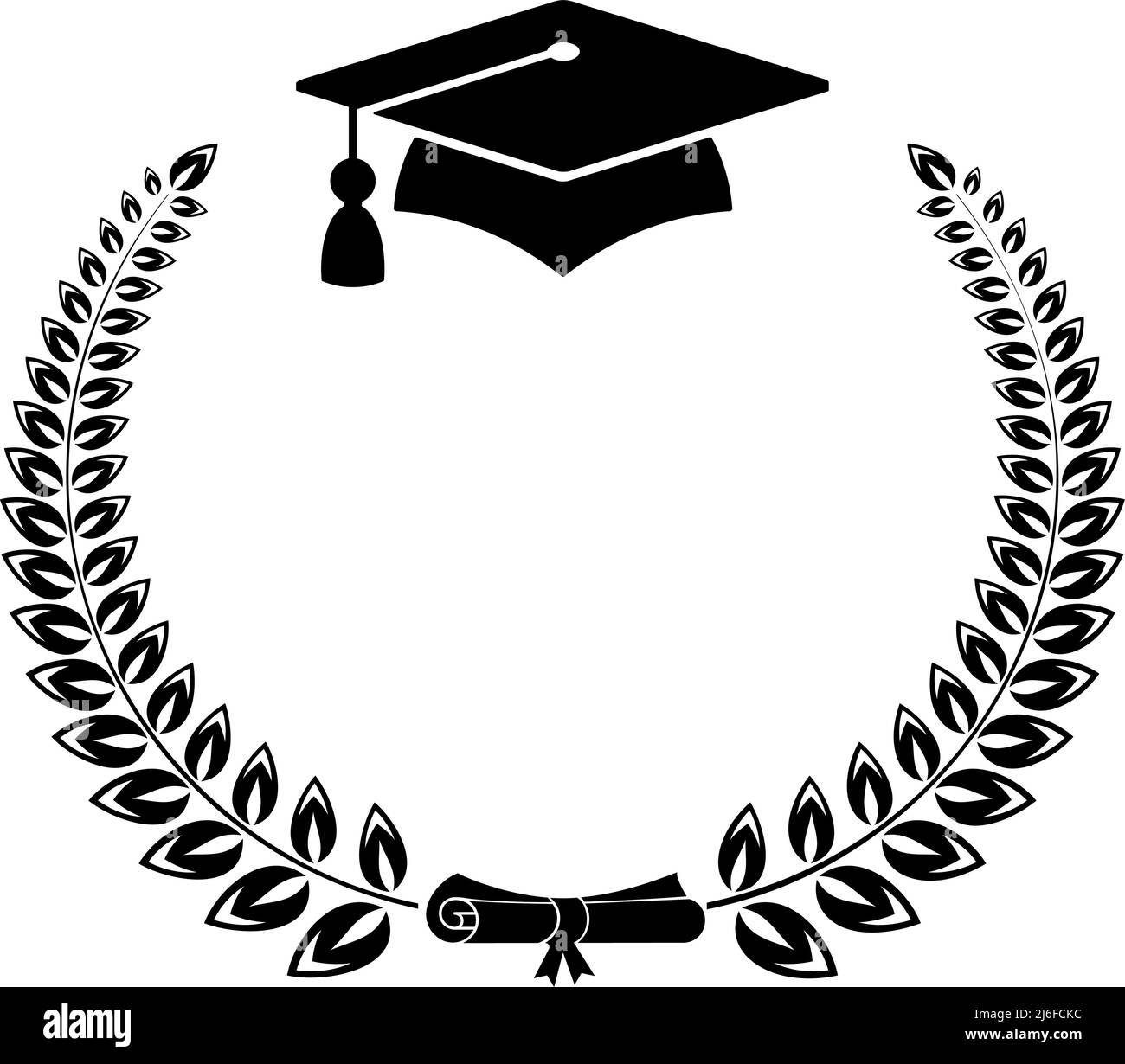 Graduation logo. Laurel wreath university graduate cap Stock Vector ...