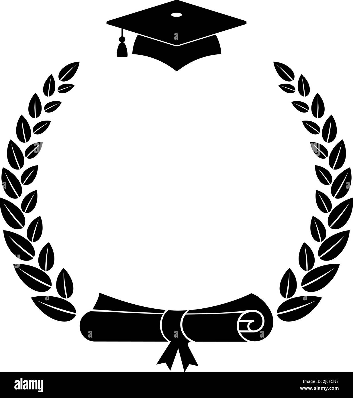 Graduation logo. Laurel wreath university graduate cap Stock Vector ...