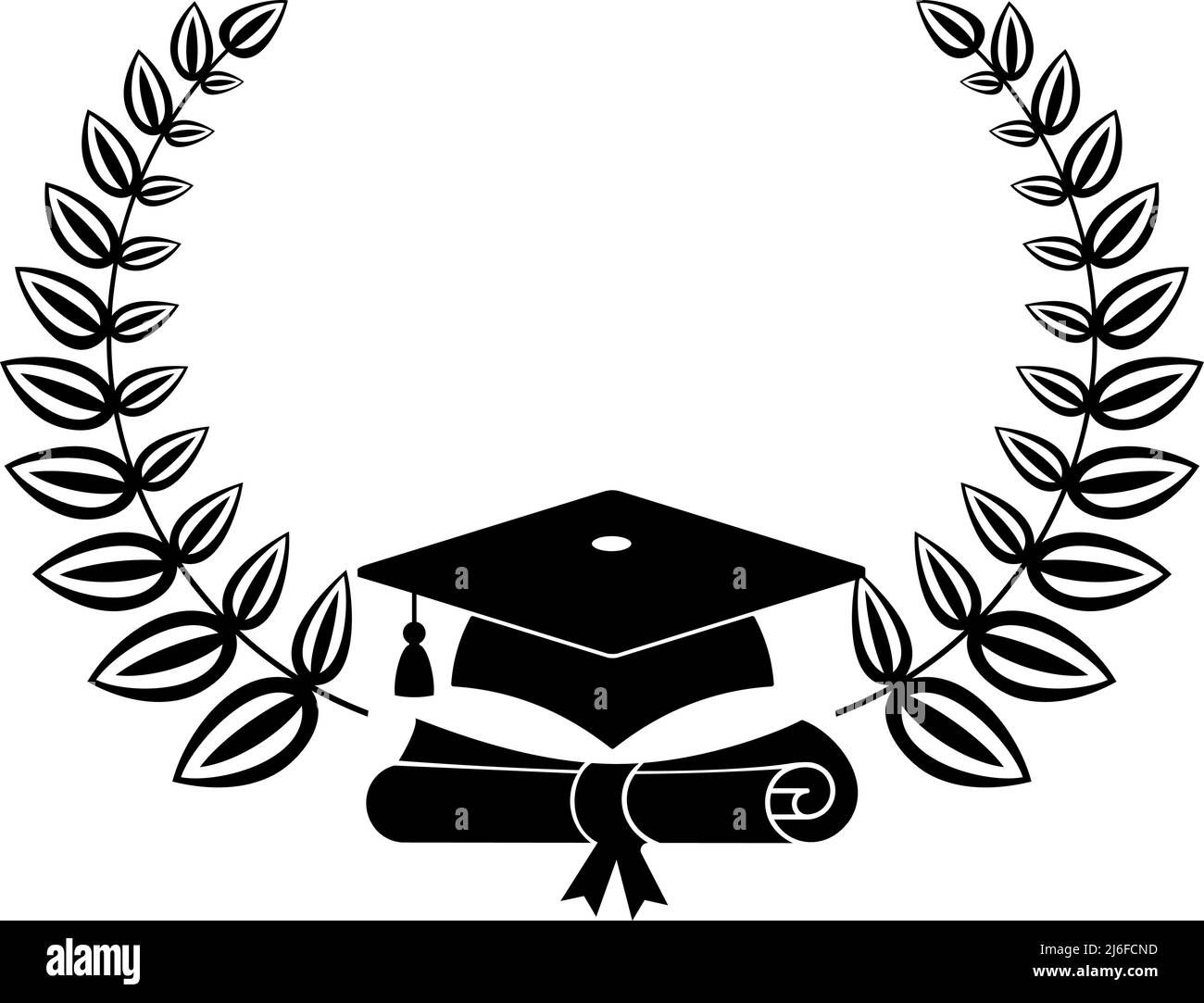 Graduation logo. Laurel wreath university graduate cap Stock Vector ...