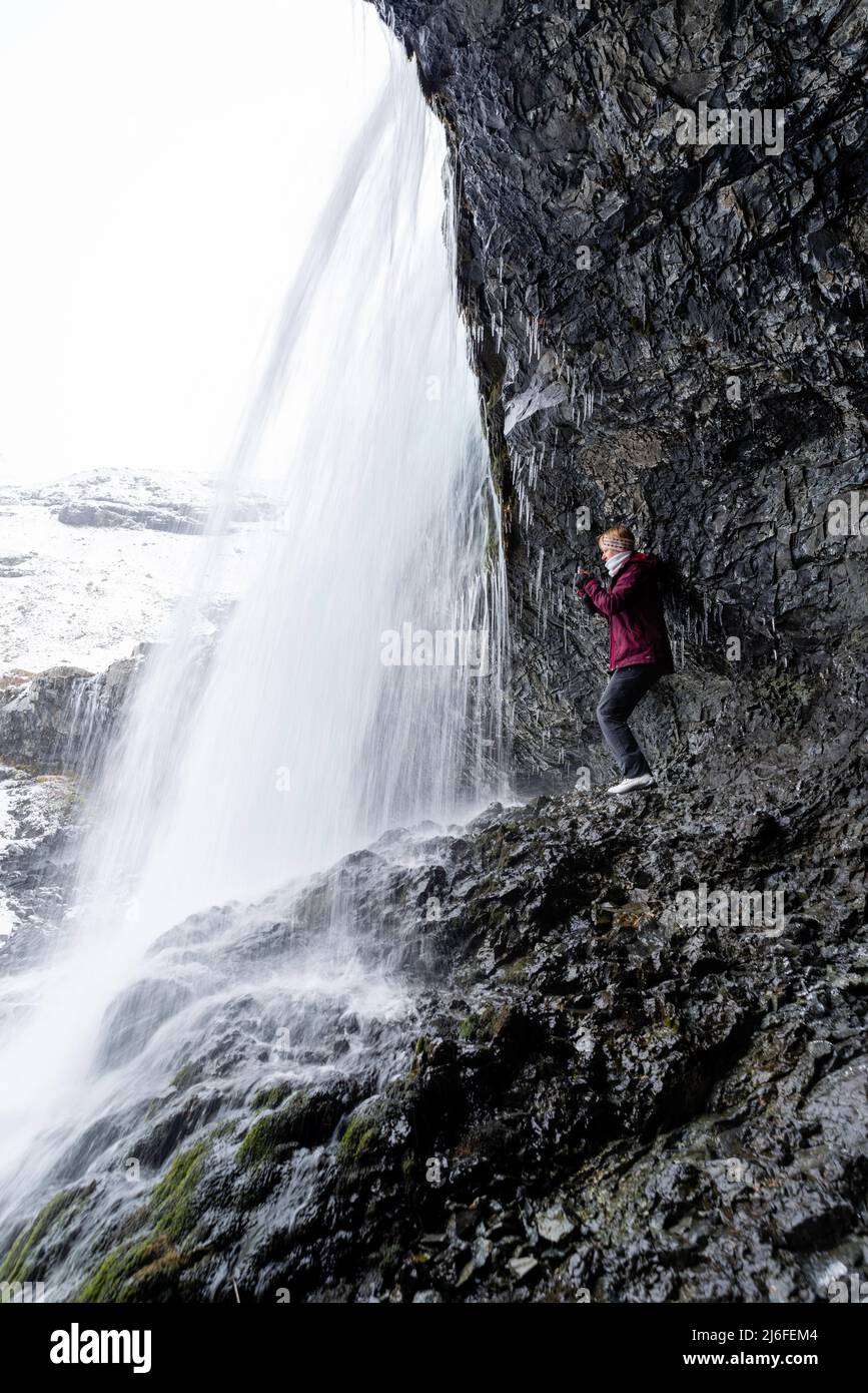 Photograph of Skœtafoss, a remote waterfall in eastern Iceland on an ...
