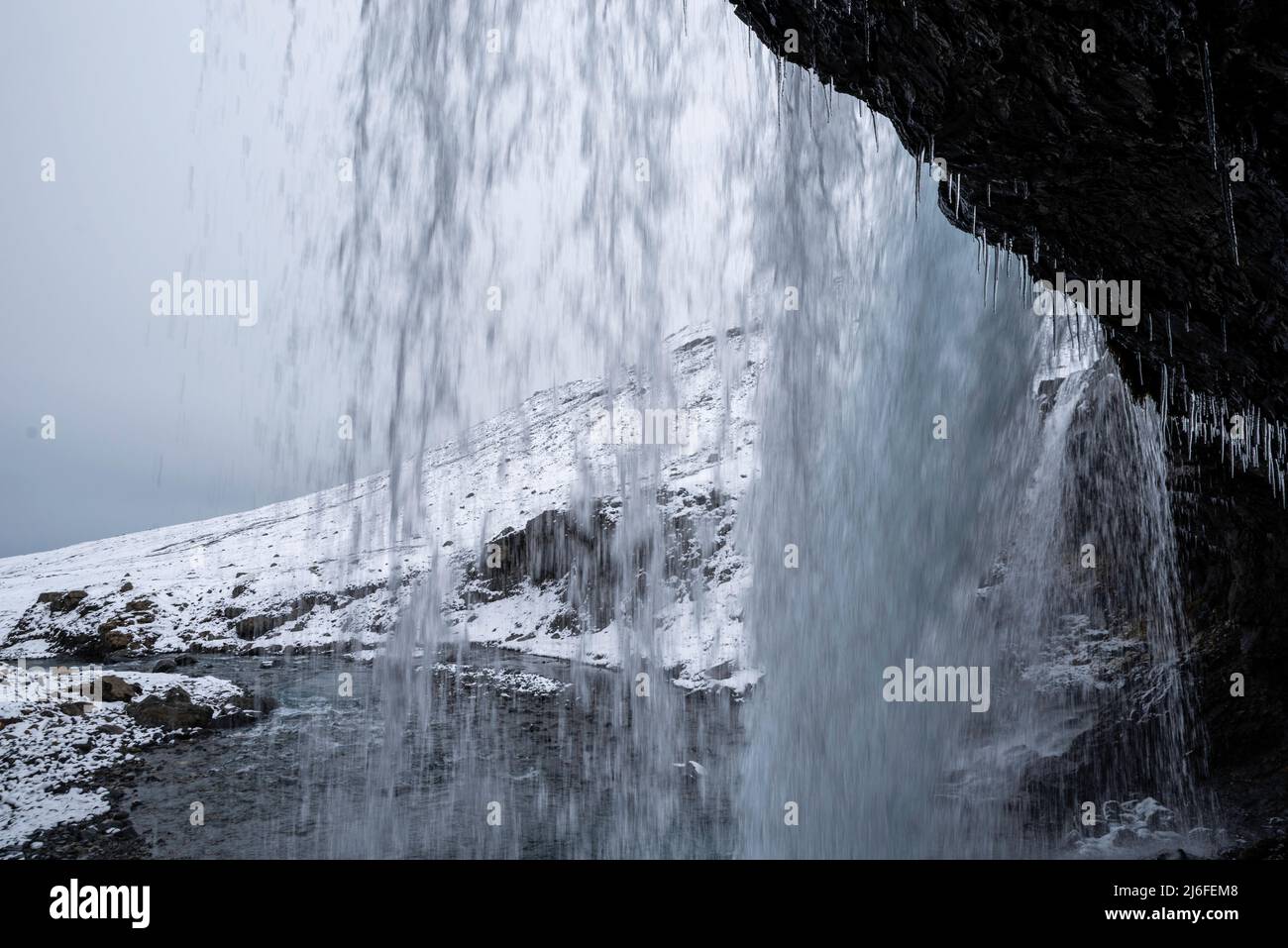 Photograph of Skœtafoss, a remote waterfall in eastern Iceland on an ...