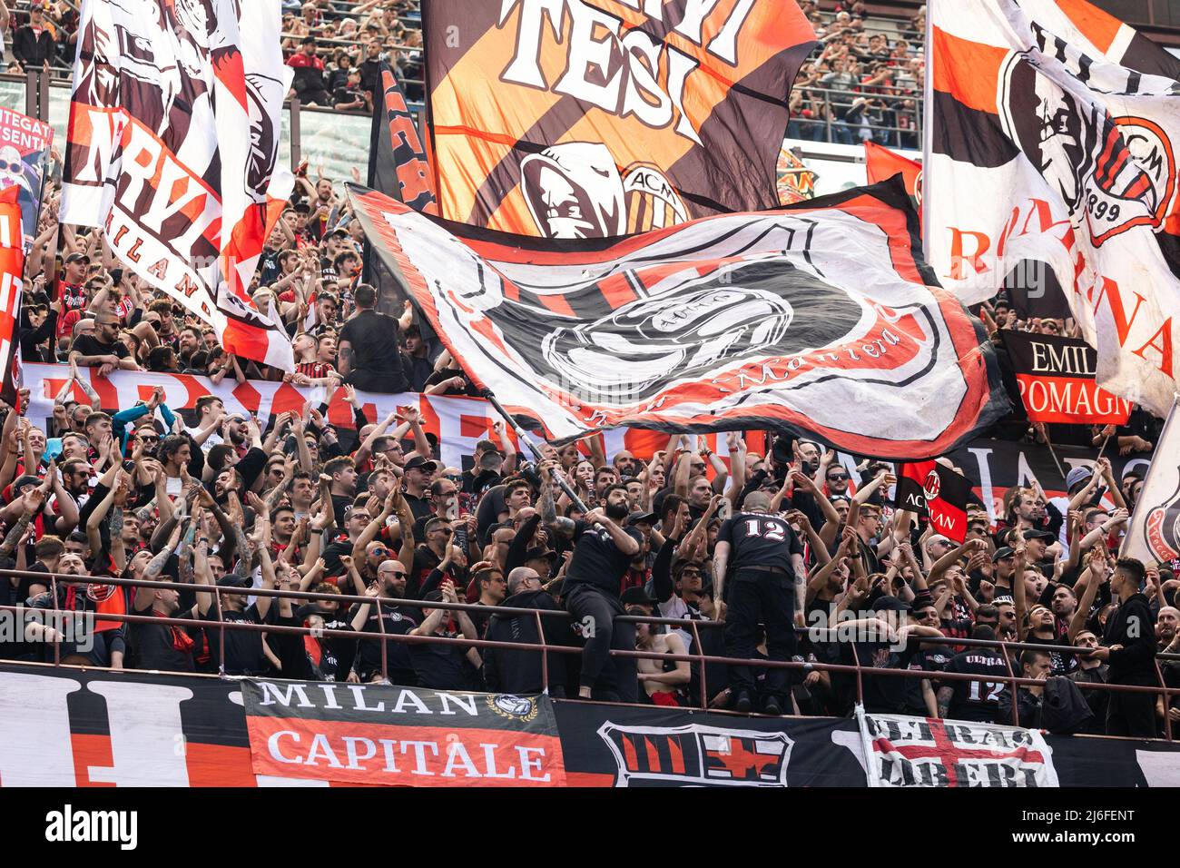 AC Milan fans during the Serie A match between Ac Milan and ACF ...