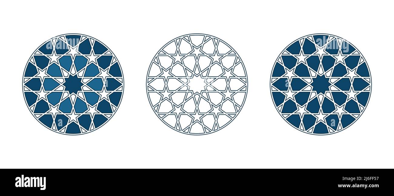 Persian geometric mosaic rosettes for Ramadan card Stock Vector Image ...