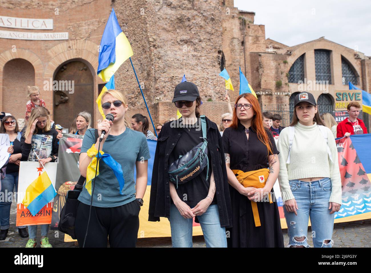 Rome, Italy. 01st May, 2022. Kateryna Prokopenko, wife of Denis ...
