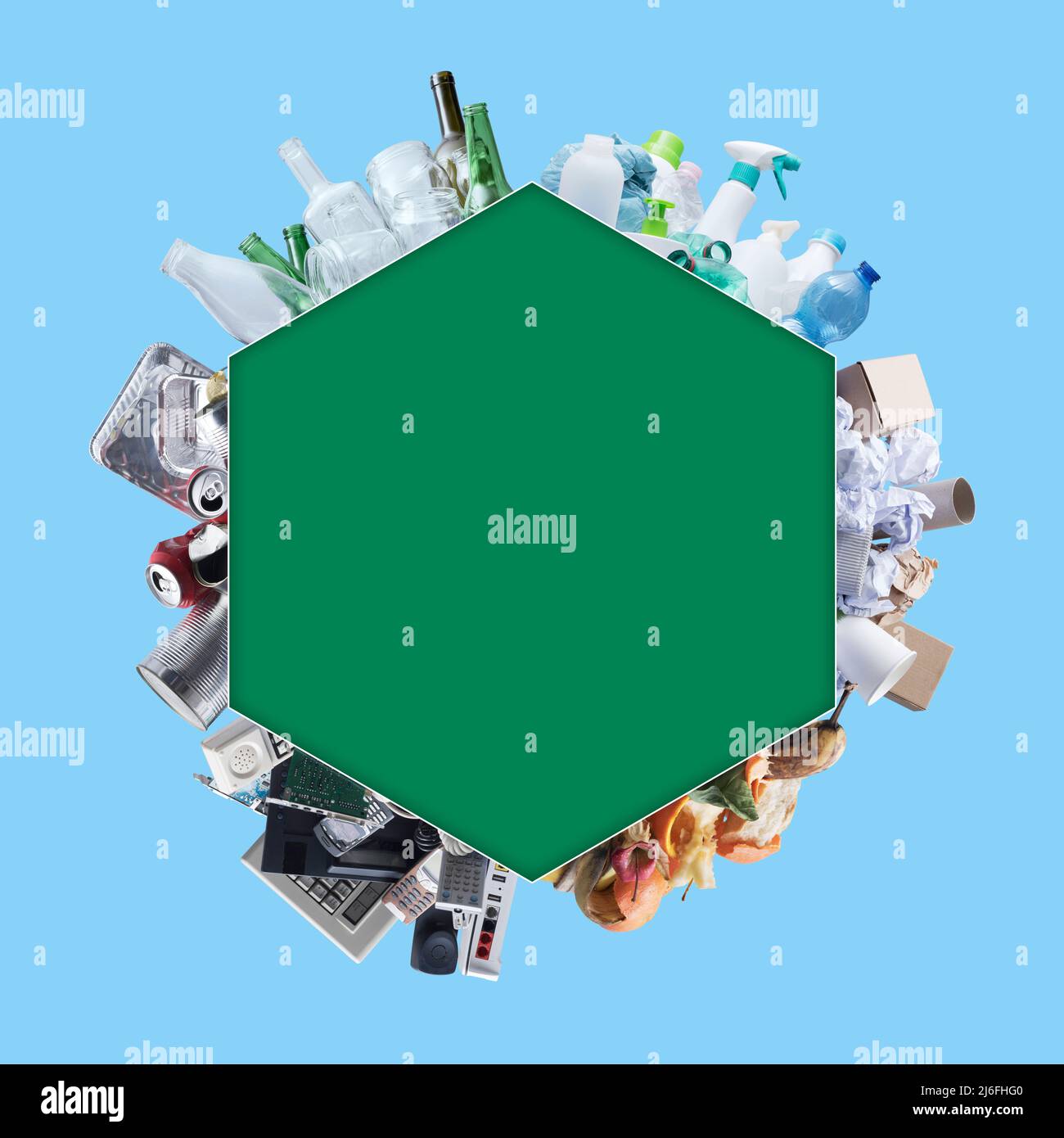 Recycling, separate waste collection and waste management template ...